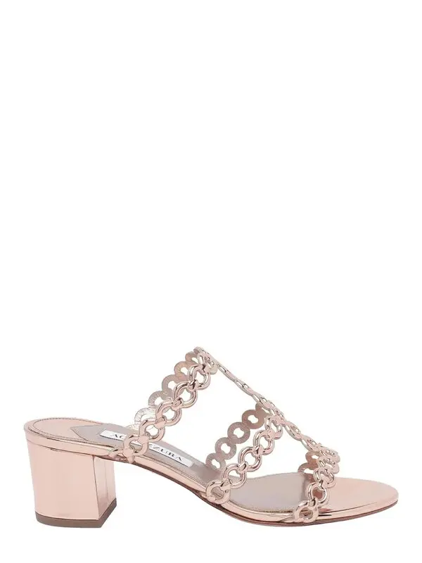 AQUAZZURA Infinity Chain Pump Sandals - Pink
