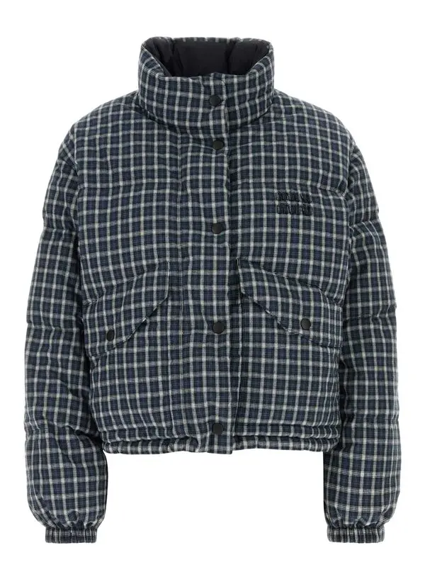 Miu Miu Embroidered Cotton Reversible Down Jacket - Multicolor