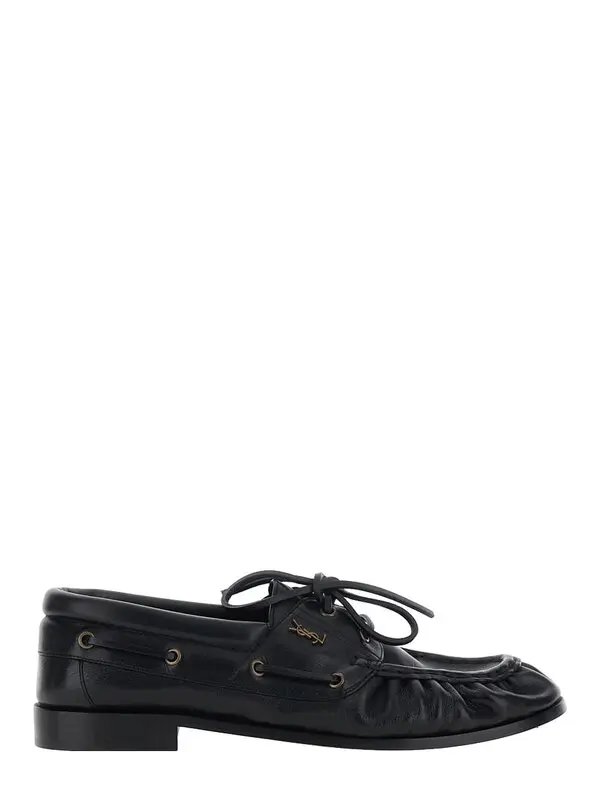 Saint Laurent Le Loafer Bateau Boat Shoes - Black