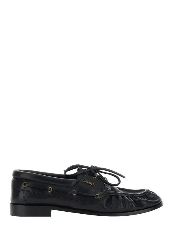 Saint Laurent Le Loafer Bateau Boat Shoes - Black