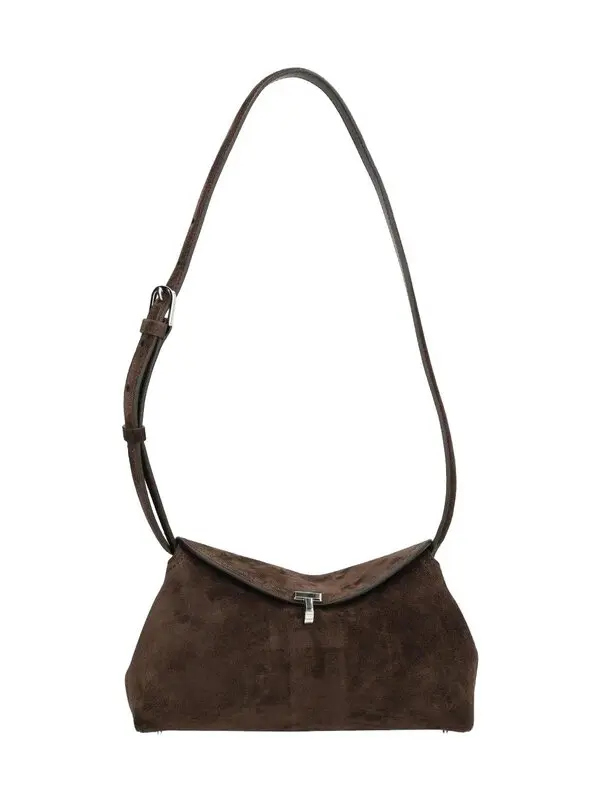TOTEME Suede T-lock Clutch Bag - Brown