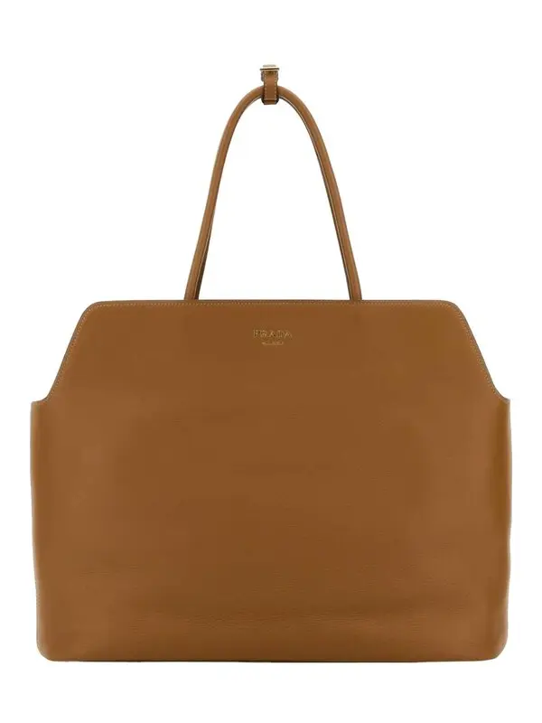Prada Caramel Leather Shopping Bag - Brown