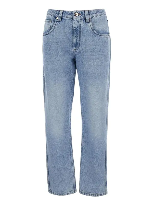 Brunello Cucinelli Denim Jeans With Monil Detail - Multicolor