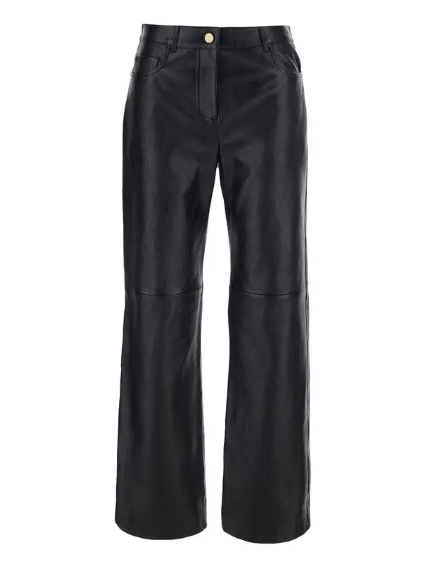 Max Mara Pesca Leather Pants - Black