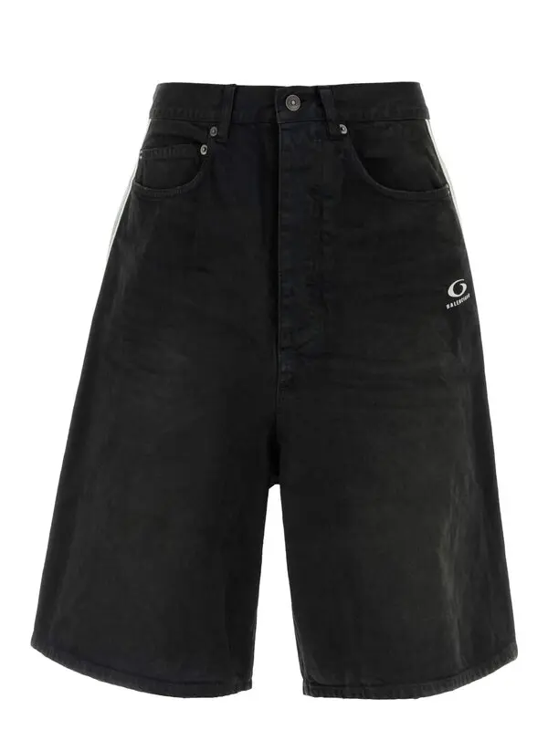 Balenciaga Denim Bermuda Shorts - Black