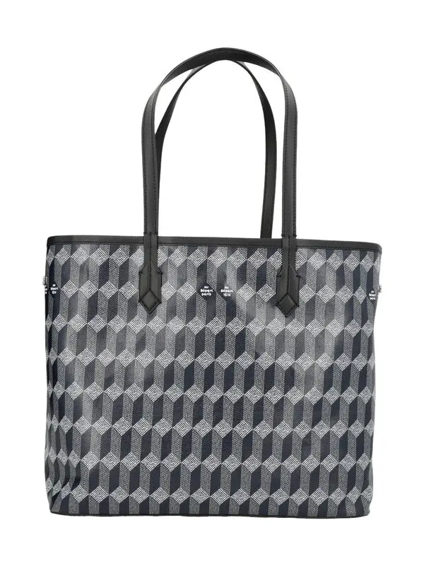 AU DEPART Monogrammed Coated Canvas Tote Bag N. 47 - Blue