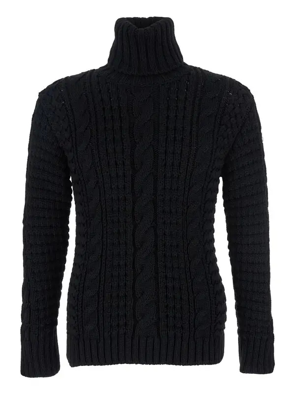 Moncler Merino Wool Cable Knit Turtleneck Jumper - Multicolor
