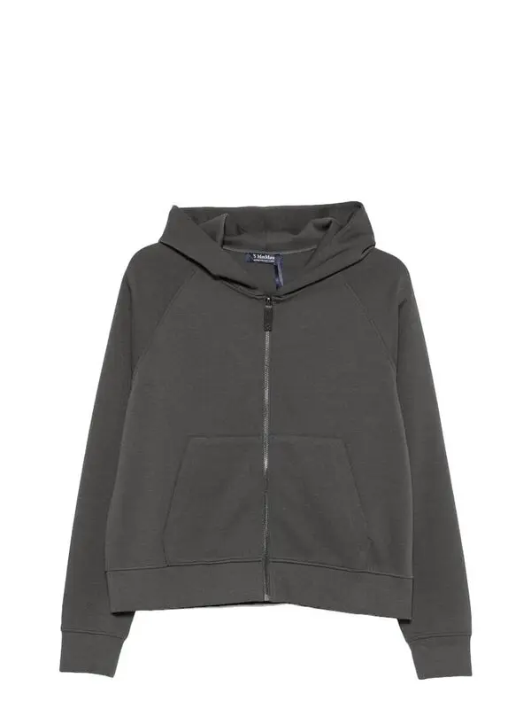 Max Mara Ribbed Knit Hooded Sweatshirt - Gray