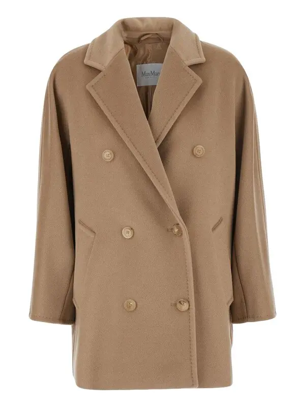 Max Mara Rebus Short Double-breasted Coat In Wool And Cashmere - Multicolor