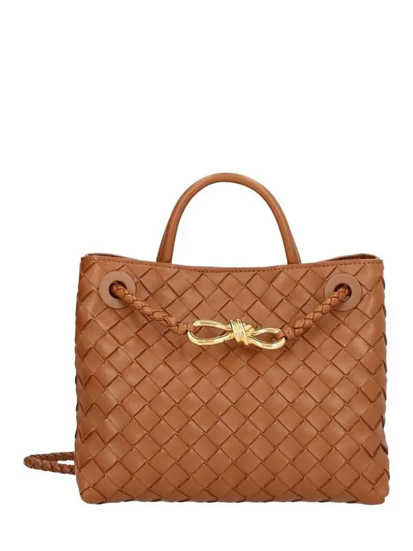 Bottega Veneta Intrecciato Leather Andiamo Bag - Brown