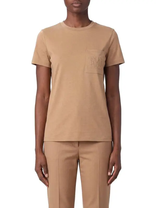 Max Mara Cotton Monogram Patch Pocket T-shirt - Brown