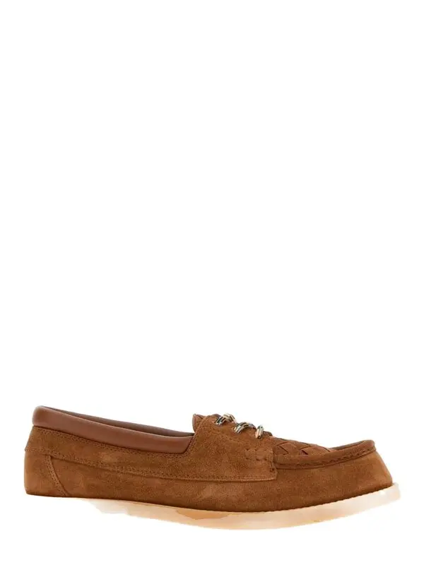 Bottega Veneta Pier Suede Leather Boat Shoes - Brown