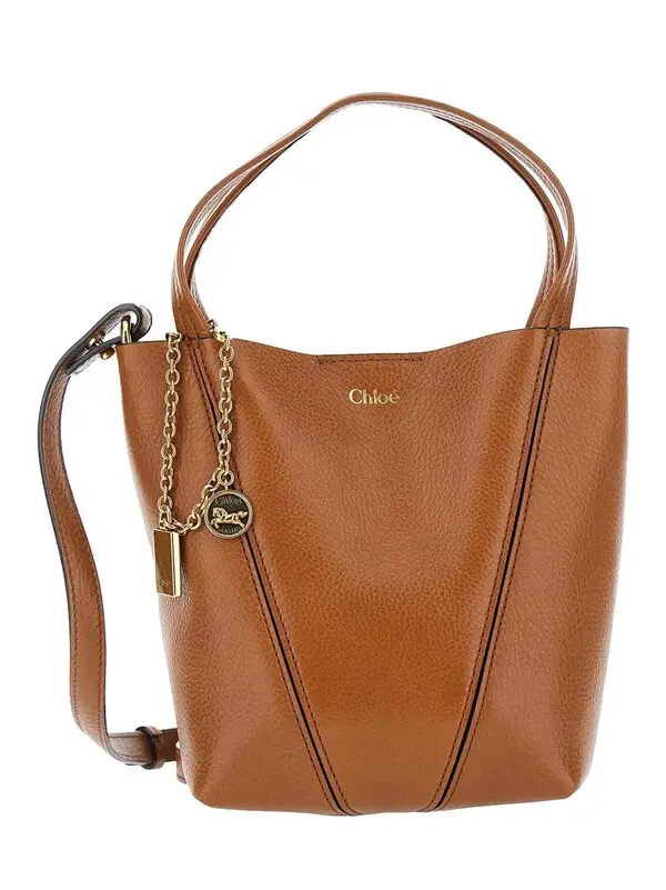 Chloé Spin Leather Shoulder Bag - Brown