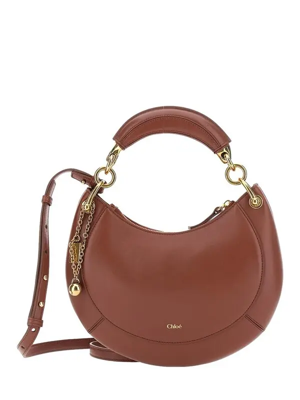 Chloé Banana' Handbag With Adjustable And Removable Shoulder Strap And Logo Charm On The Front In Leather For - Brown