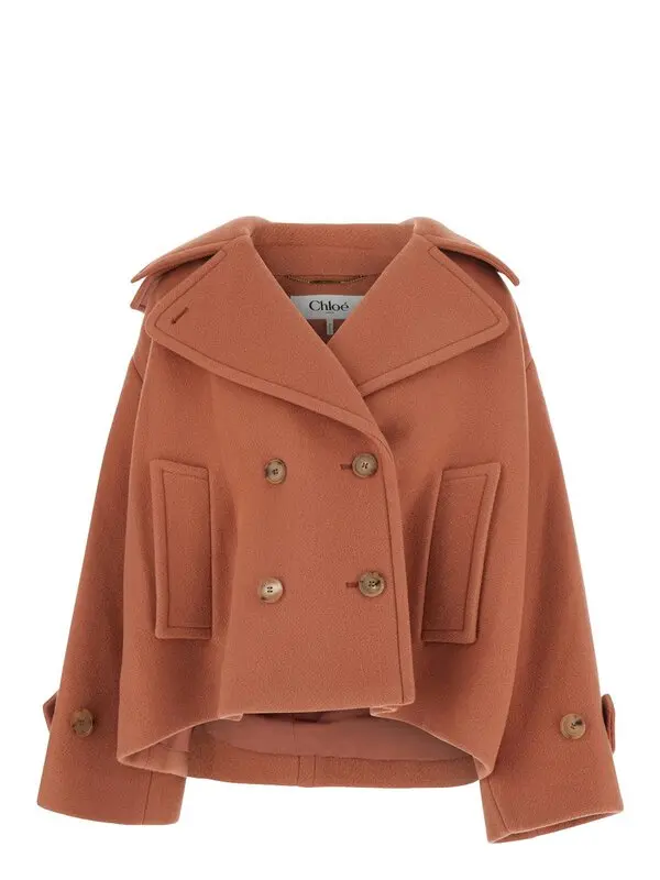 Chloé Blend Wool Short Oversized Jacket - Multicolor