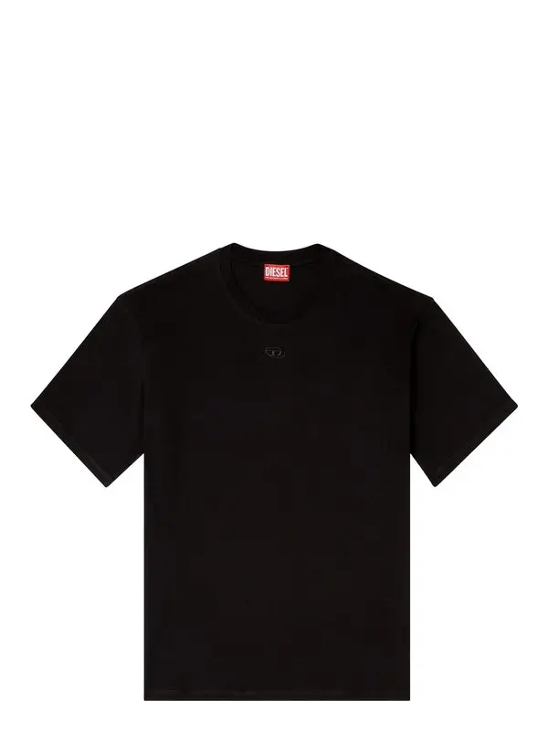 DIESEL® Cotton T-shirt With Embroidered Logo On The Front - Multicolor