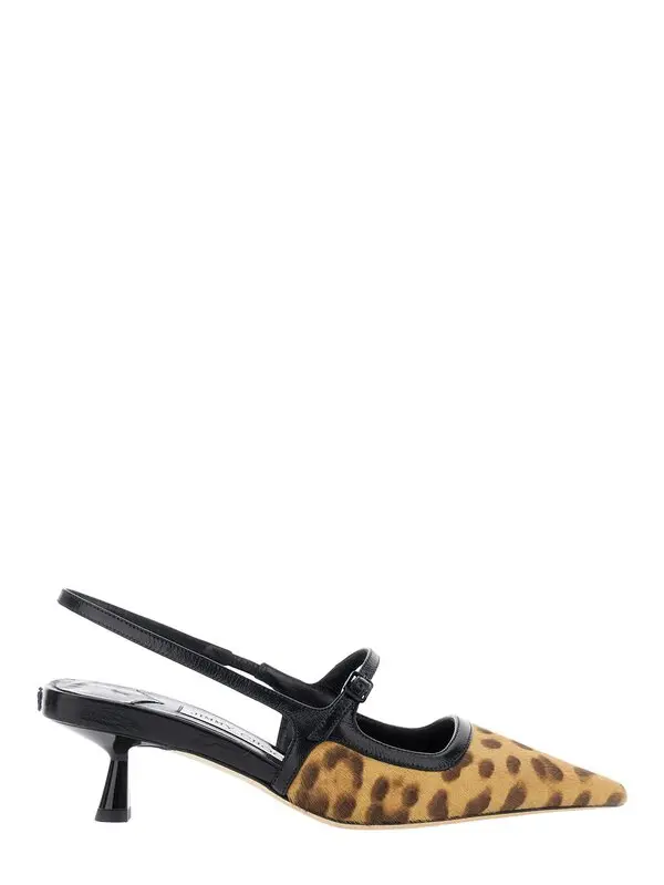 JIMMY CHOO Didi Slingback Pumps With Leopard Motif - Multicolor