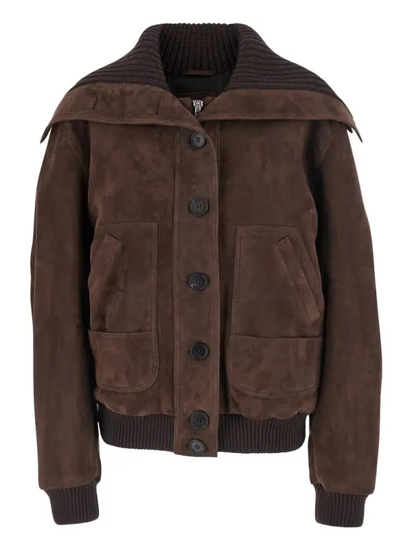 Attico Suede Bomber Jacket - Multicolor