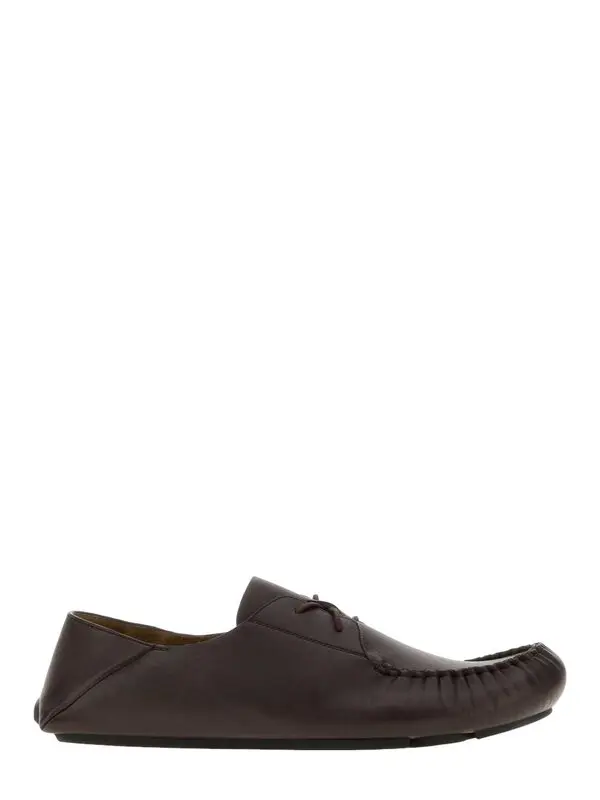 Loewe Rambla Smooth Calfskin Driver Loafers - Brown
