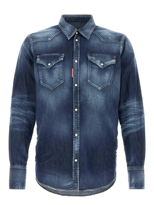Dsquared2 Stretch Denim Shirt - Blue