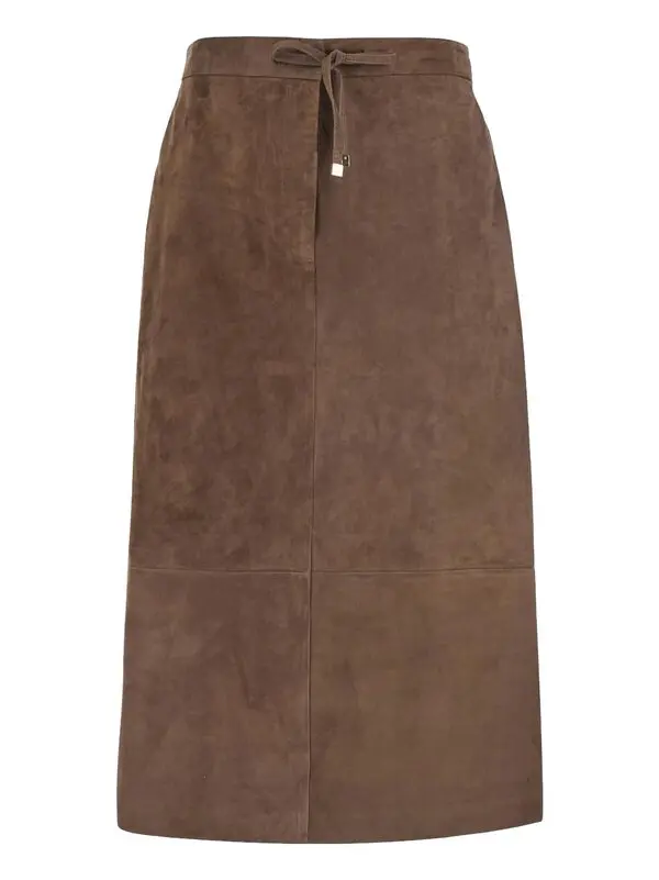 Max Mara Suede Midi Skirt - Multicolor
