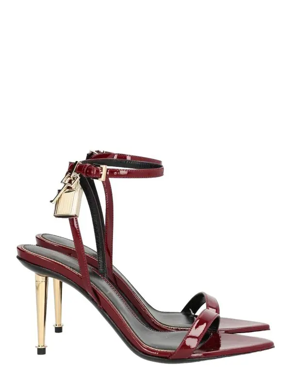 TOM FORD Padlock Heeled Sandals - Red