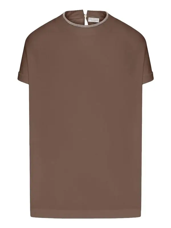 Brunello Cucinelli Jersey T-shirt With Precious Faux Layering - Multicolor
