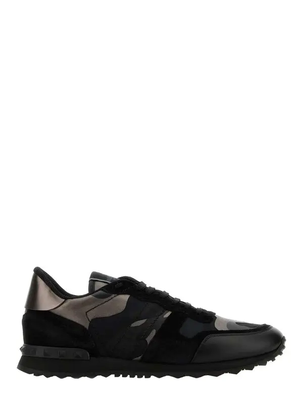 Valentino Garavani Fabric And Leather Rockrunner Camouflage Sneakers - Multicolor