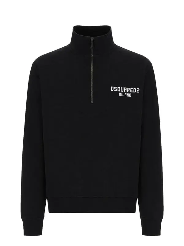 Dsquared2 Felpa Con Zip Corta - Black