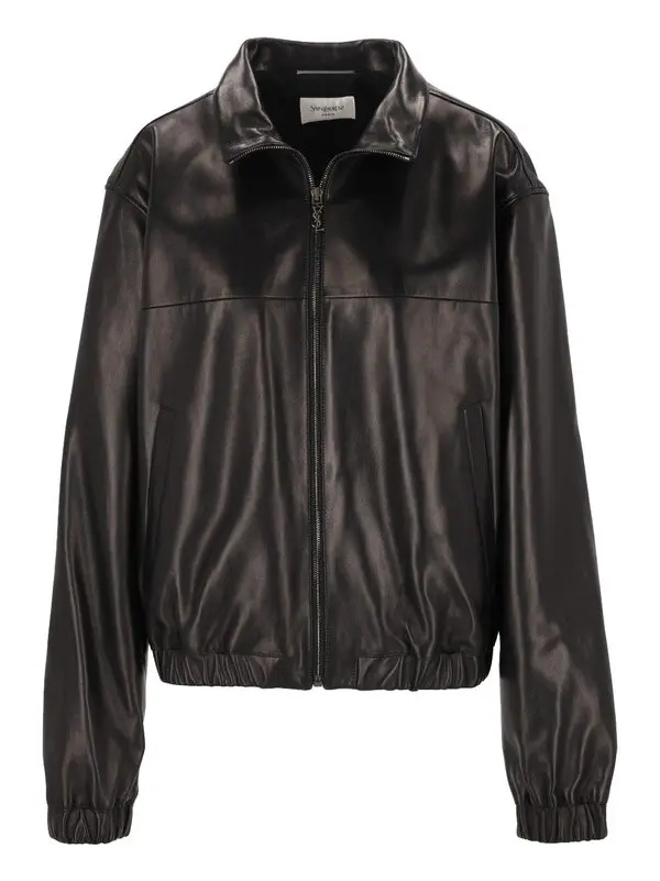 Saint Laurent Cassandre Lambskin Jacket - Black