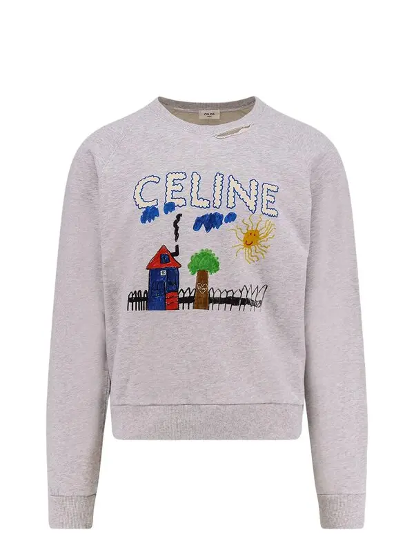Celine Cotton Sweatshirt With Print - Multicolor