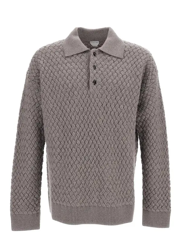 Bottega Veneta Intrecciato Wool Polo Sweater - Multicolor