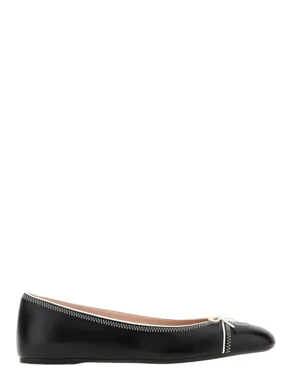 Valentino Garavani Leather Vlogo Signature Ballerinas - Black