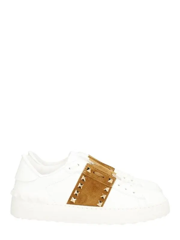 Valentino Garavani Rockstud Untitled Leather Sneakers - White