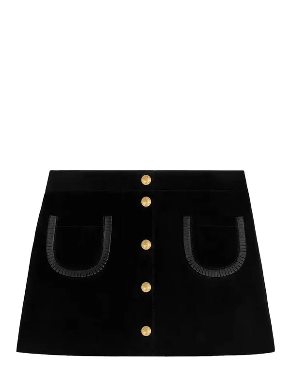 Celine Suede Miniskirt - Black
