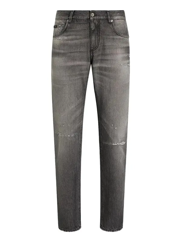 Dolce & Gabbana Regular Fit Denim Trousers - Gray