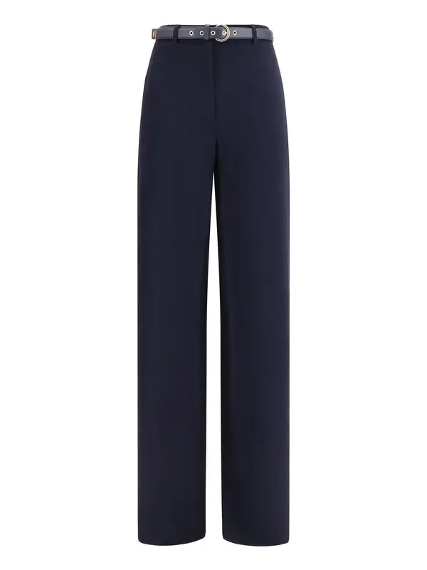 Max Mara Elegant Pants With Belt - Blue