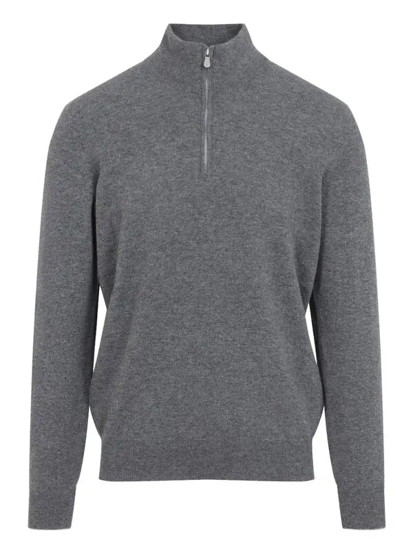 Brunello Cucinelli Half-zip Cashmere Sweater - Gray