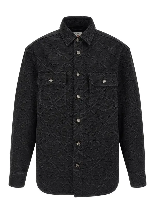 Casablanca Laser Monogram Denim' Overshirt - Black
