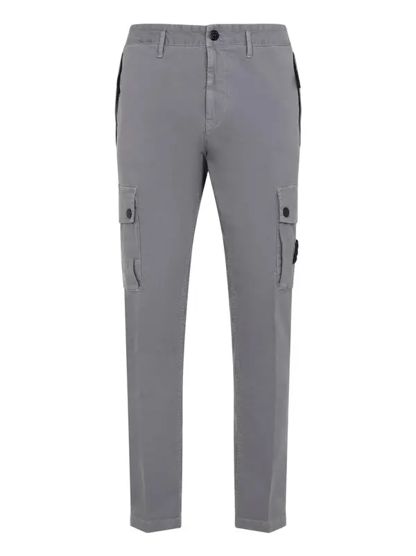 Stone Island Slim Tapered Cargo Trousers - Gray