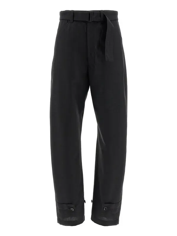 LEMAIRE Curved Tailored Wool Pants - Black