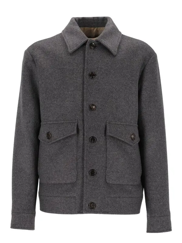 Valentino Garavani Wool And Cashmere Pea Coat - Gray
