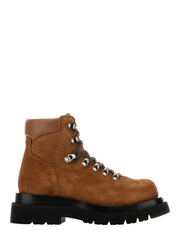 Bottega Veneta Suede Lug Ankle Boots - Brown
