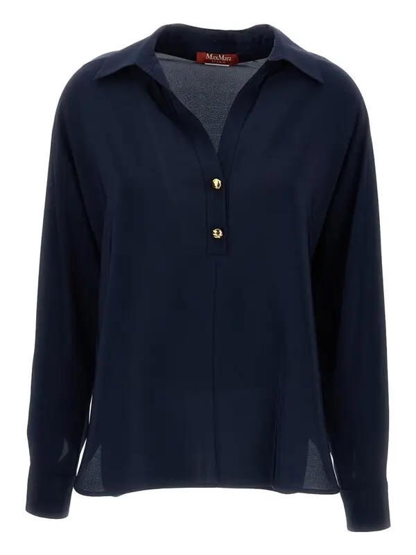 Max Mara Crêpe De Chine Polo Shirt - Multicolor