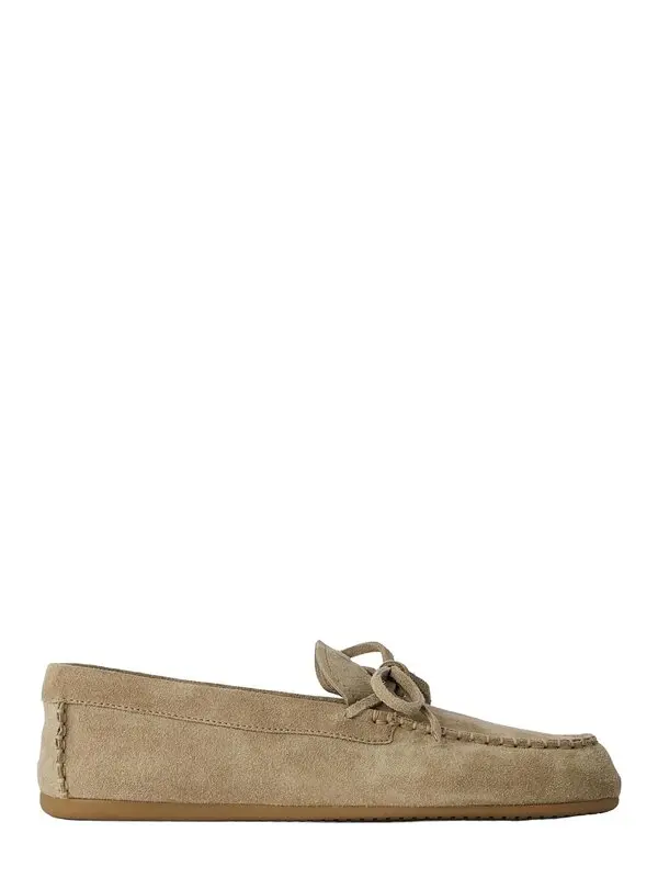 Miu Miu Suede Mesh Loafers - Cream