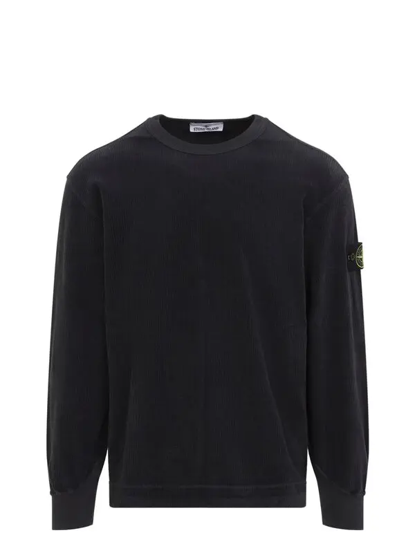 Stone Island Ribbed Cotton Sweatshirt - Gray