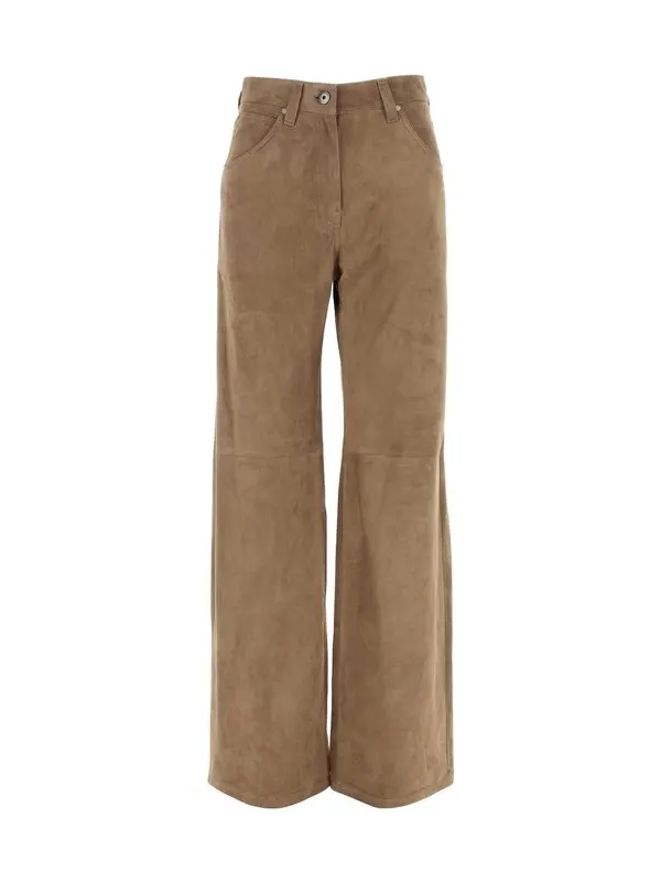 Brunello Cucinelli Biscuit Suede Pant - Brown