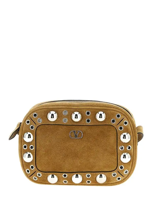 Valentino Garavani Nellcôte Suede Crossbody Bag - Cream