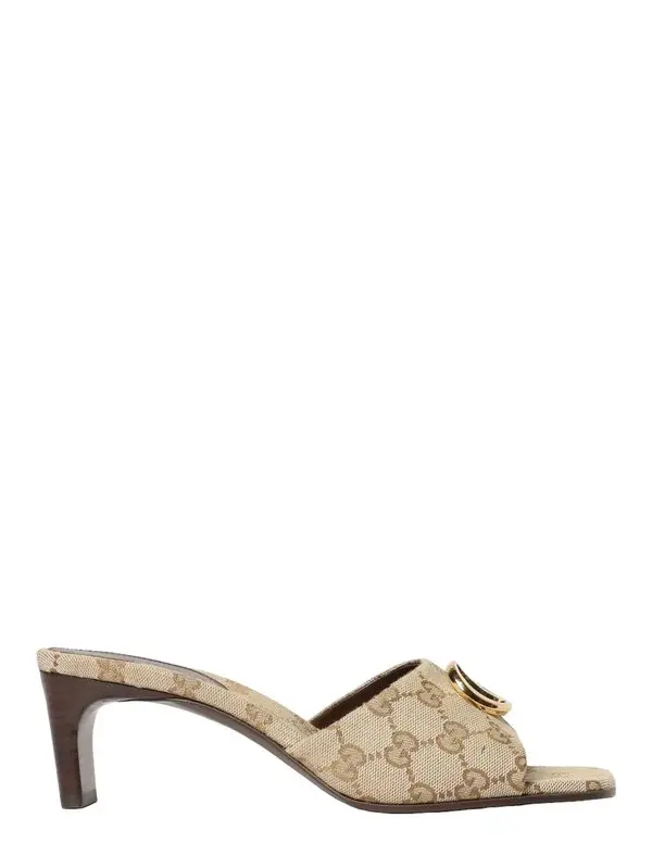 Gucci Gg Jacquard Fabric Mules - Cream