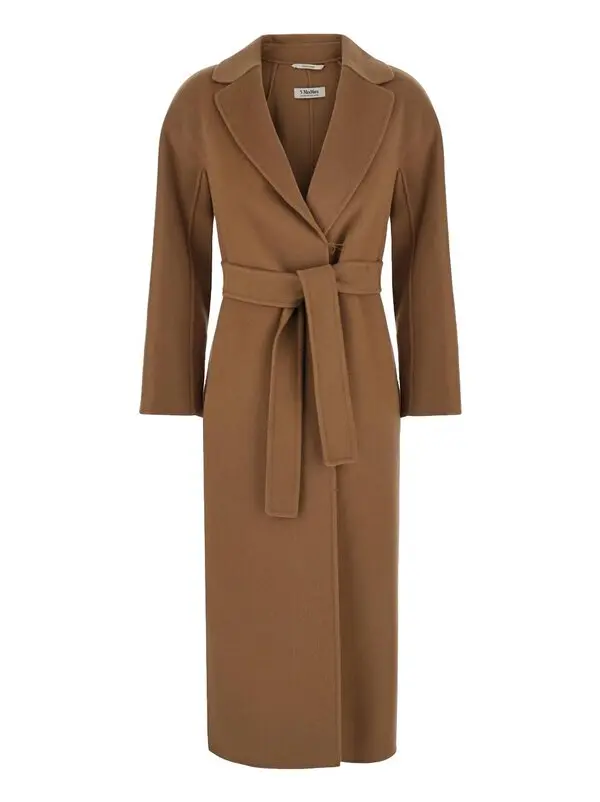 Max Mara S 'esturia' Beige Coat With Notched Revers And Belt Closure On The Front In Wool For - Multicolor